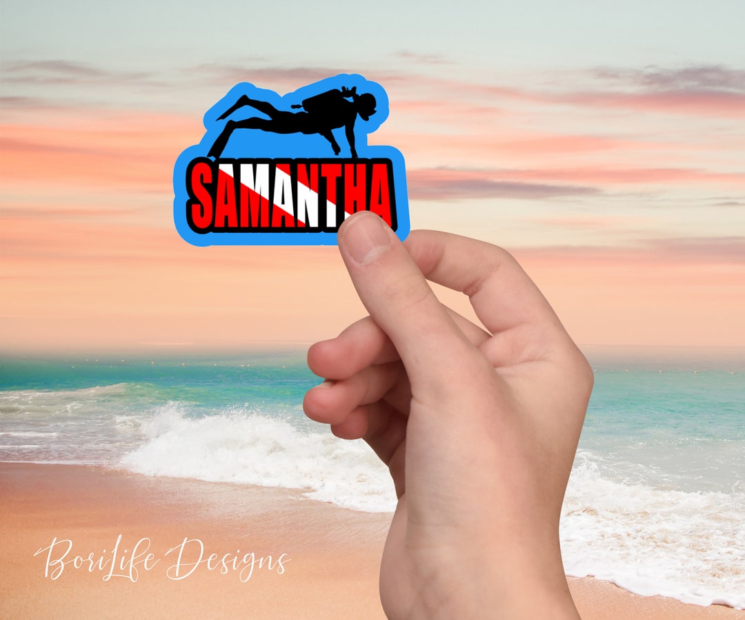 Personalized Female Scuba Diver Sticker - Etsy