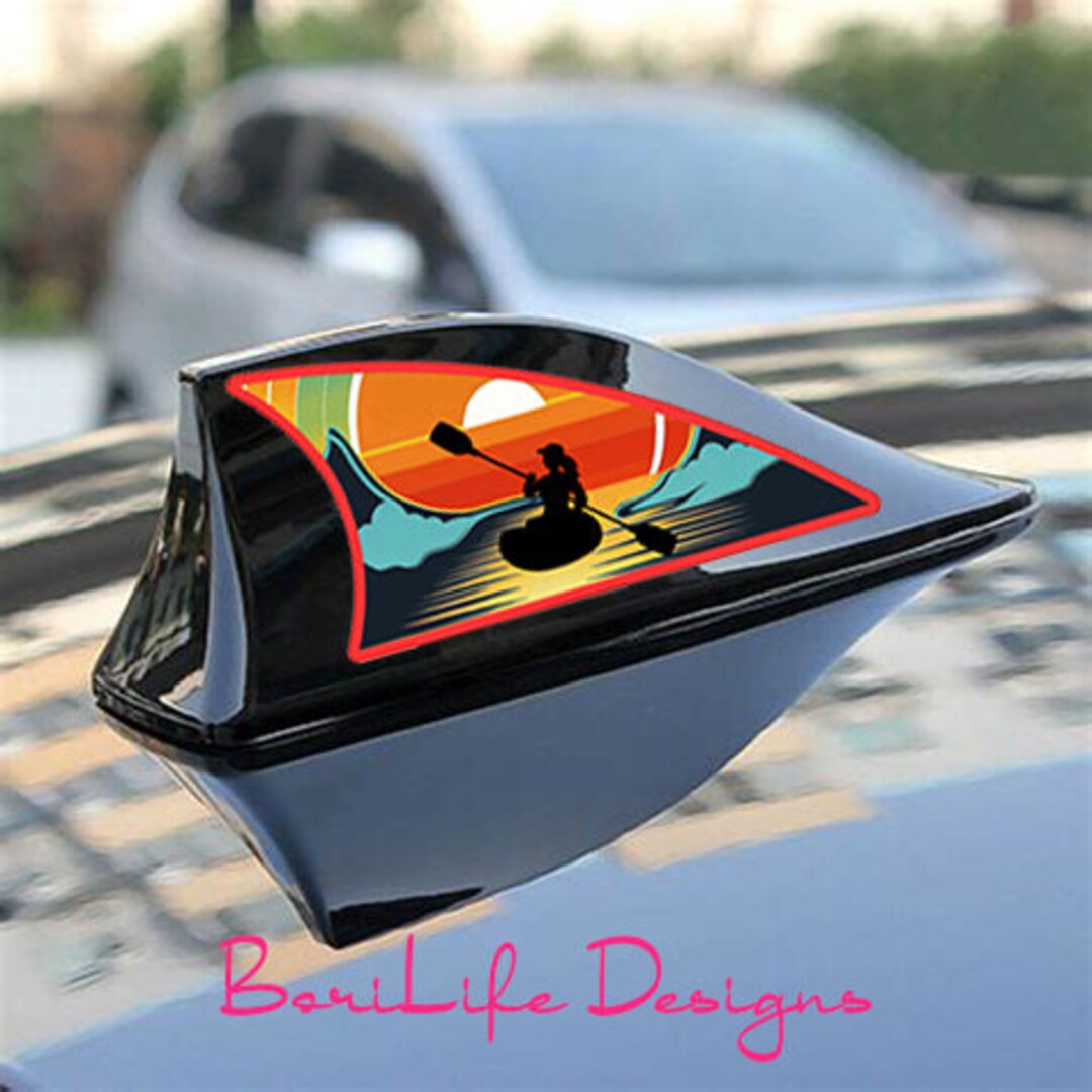 Set of Kayaker Automobile Shark Fin Stickers Design, Car Shark Fin ...