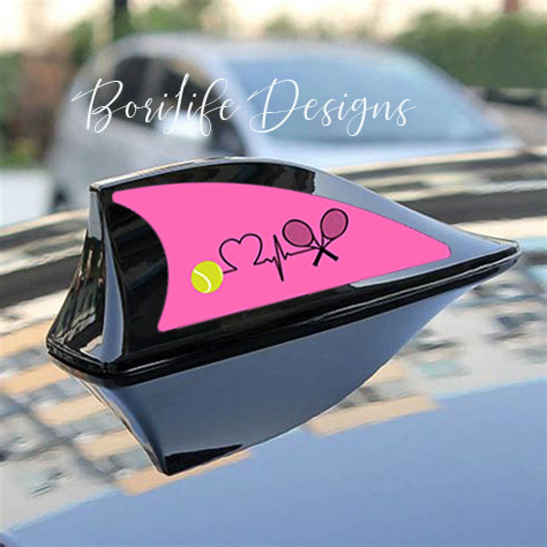 Set of Tennis Lover Automobile Shark Fin Sticker Design, Car Shark Fin ...