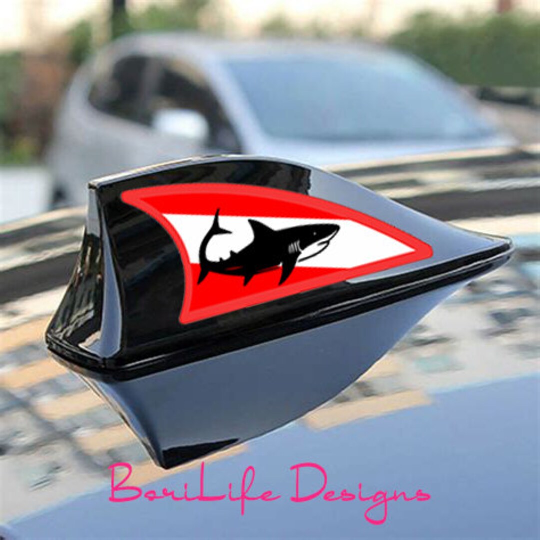 Set of Shark Scuba Flag Automobile Shark Fin Sticker Design, Scuba ...