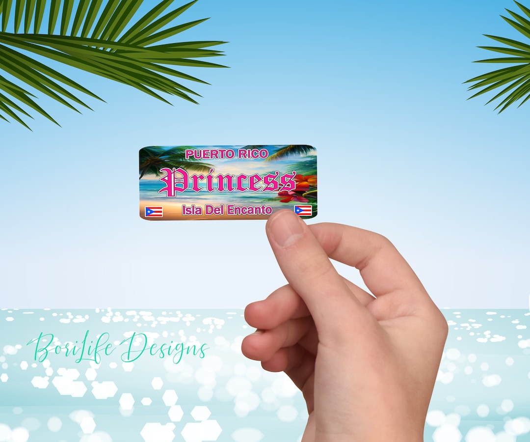 Personalized Puerto Rico License Plate Secluded Beach Sticker, Boricua ...