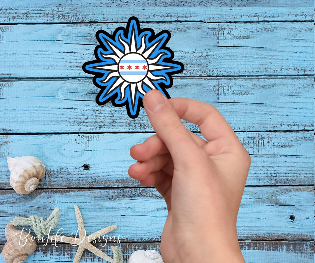 Chicago Flag Star Sticker Design - Etsy
