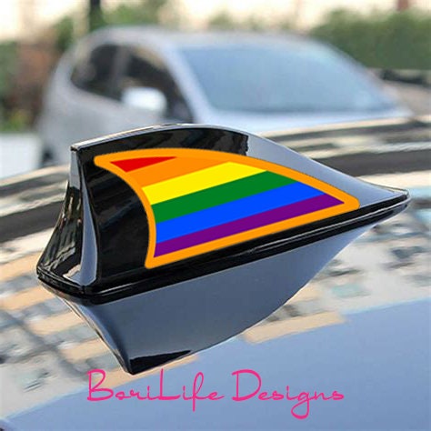 Pride Flag Shark Fin Sticker Design LGBTQ Sticker Shark - Etsy