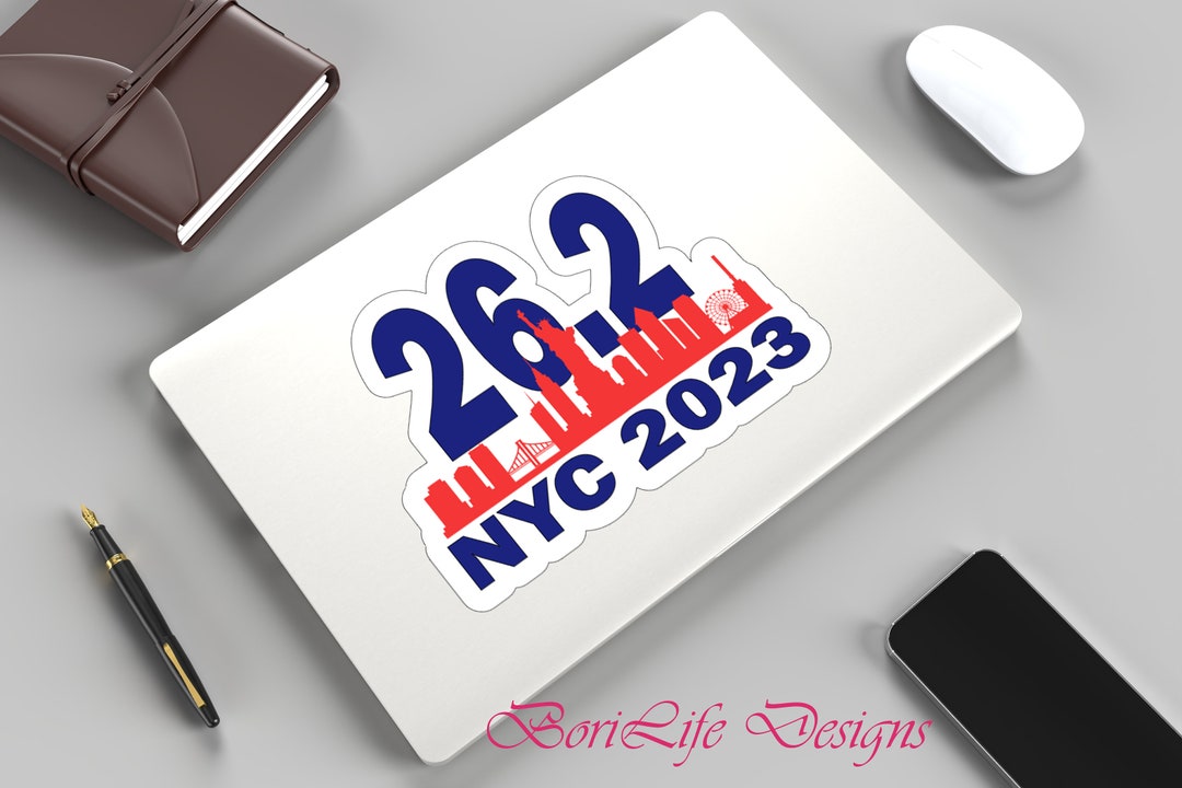 26.2 NYC 2023 Skyline Sticker Design, NYC, Marathon, World Majors ...