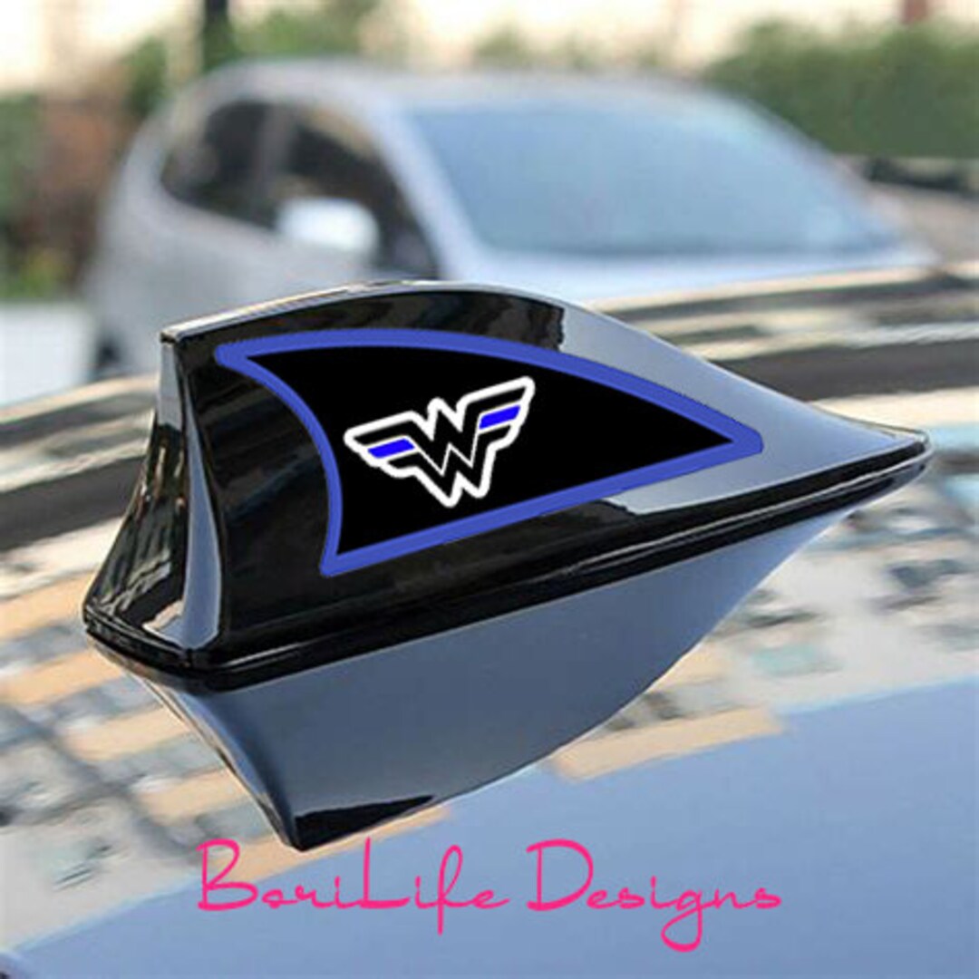 Set of Blue Line Automobile Shark Fin Stickers Design, Car Antenna ...