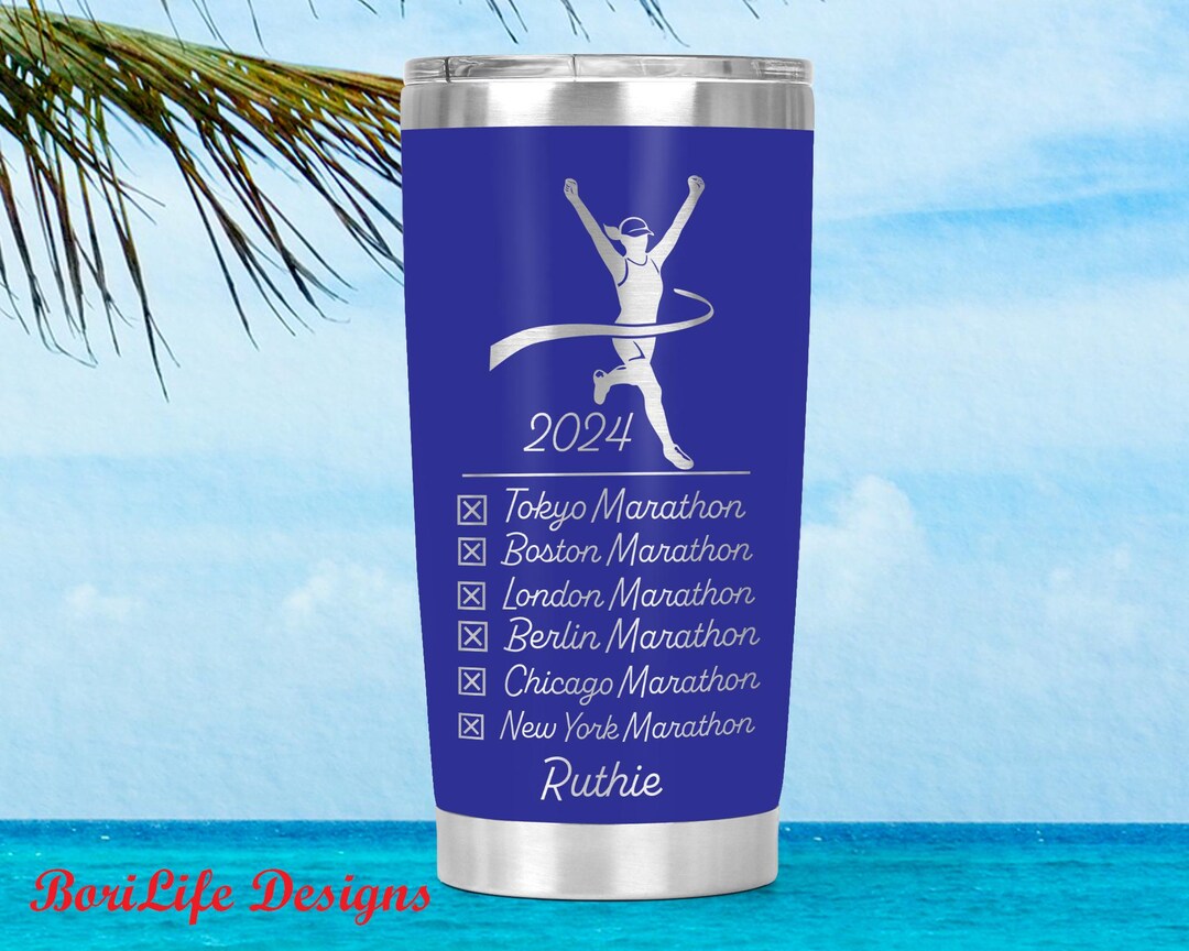All Major Marathon Design Engraved 20oz Tumbler, Marathon Runner, Major ...