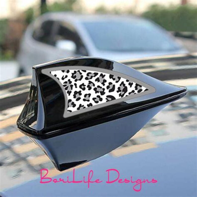 Cheetah/snow Leopard Print Auto Shark Fin Sticker, Automobile Shark Fin ...