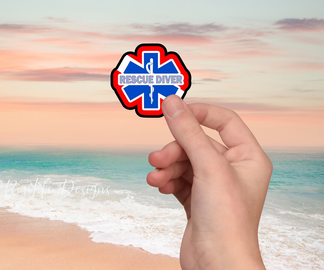 Scuba Flag Scuba Rescue Diver, Spear Fishing Sticker, Sticker, Scuba ...