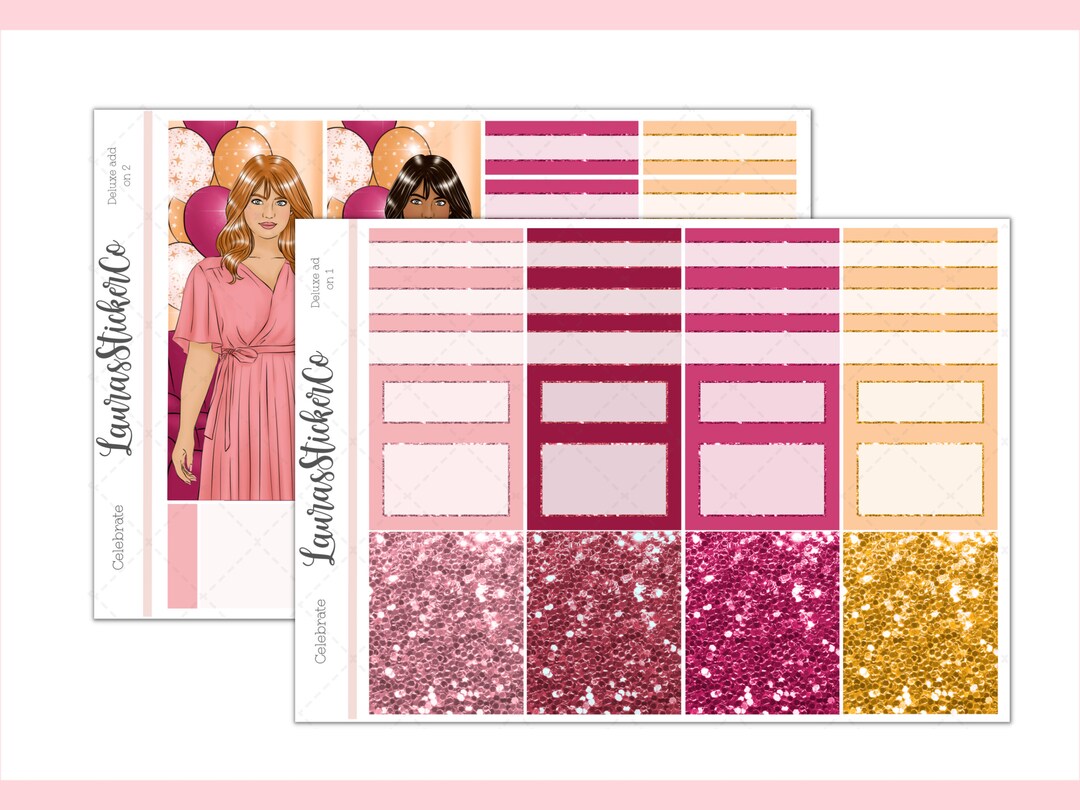 Glitter Headers // Birthday Add Ons, Weekly Planner Sticker Kit, Girl ...