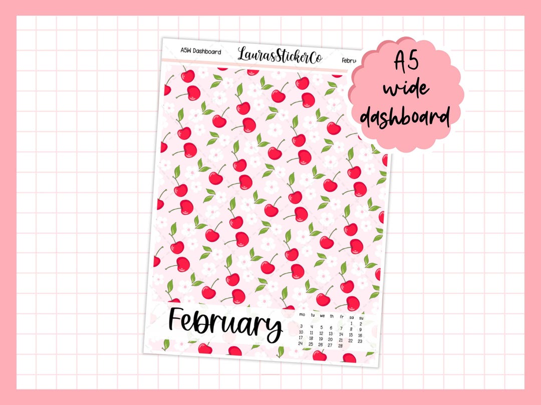 February 2025 Dashboard | Cover Sticker Page for A5 Wide, Aura Estelle ...