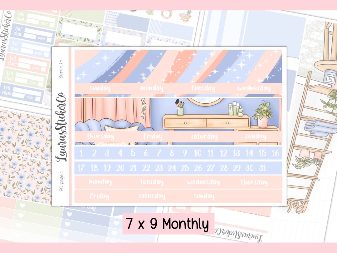 Monthly Sticker Kit | Planner Sticker Kit | Erin Condren Kit, Undated 7 ...