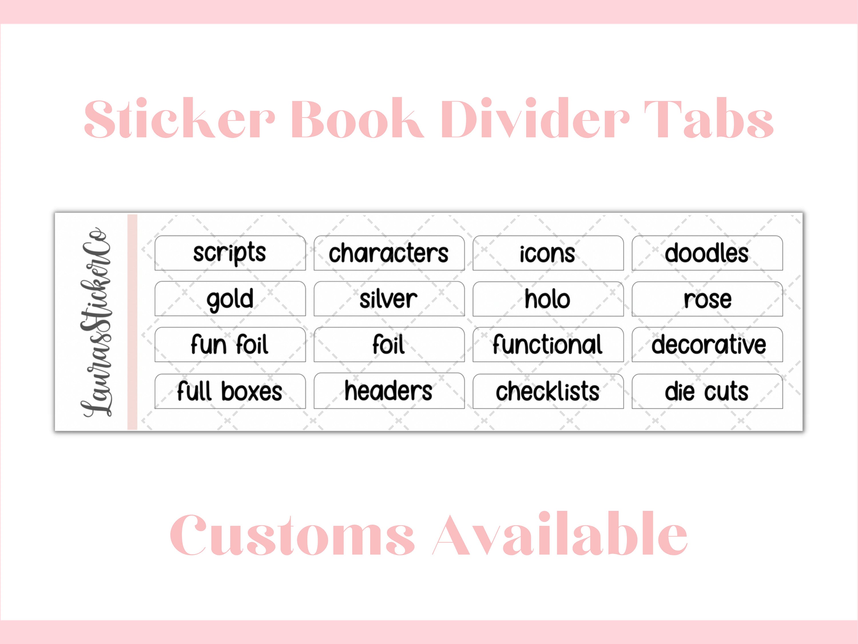 Sticker Book Labels // Divider Labels // Custom Scripts - Etsy UK