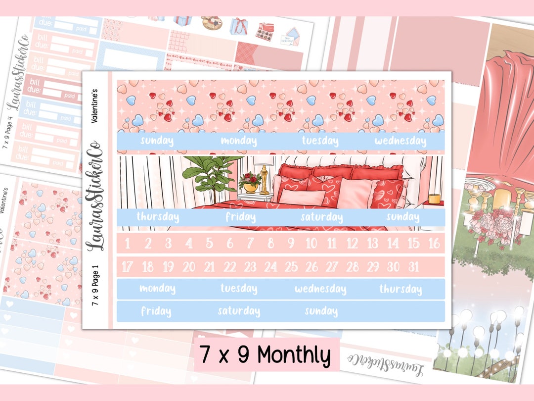 Monthly Sticker Kit Planner Sticker Kit Erin Condren Kit, Undated 7 X 9 ...