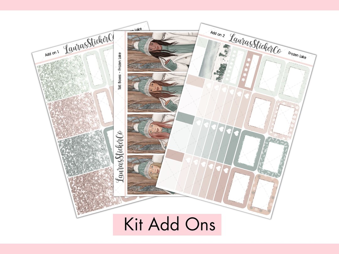 Sticker Kit Add Ons Frozen Lake Glitter Headers, Tall Boxes, Functional ...