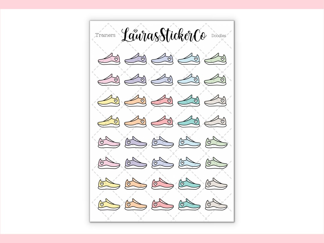 Trainers // Doodle Stickers, Exercise, Running, Walking, Shoes, Workout ...
