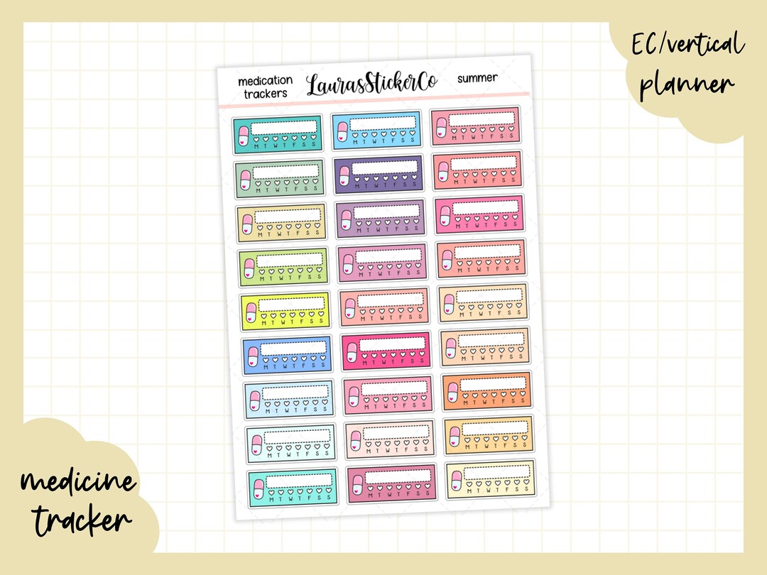 Medication Tracker Stickers | Functional Planner Stickers for Erin ...