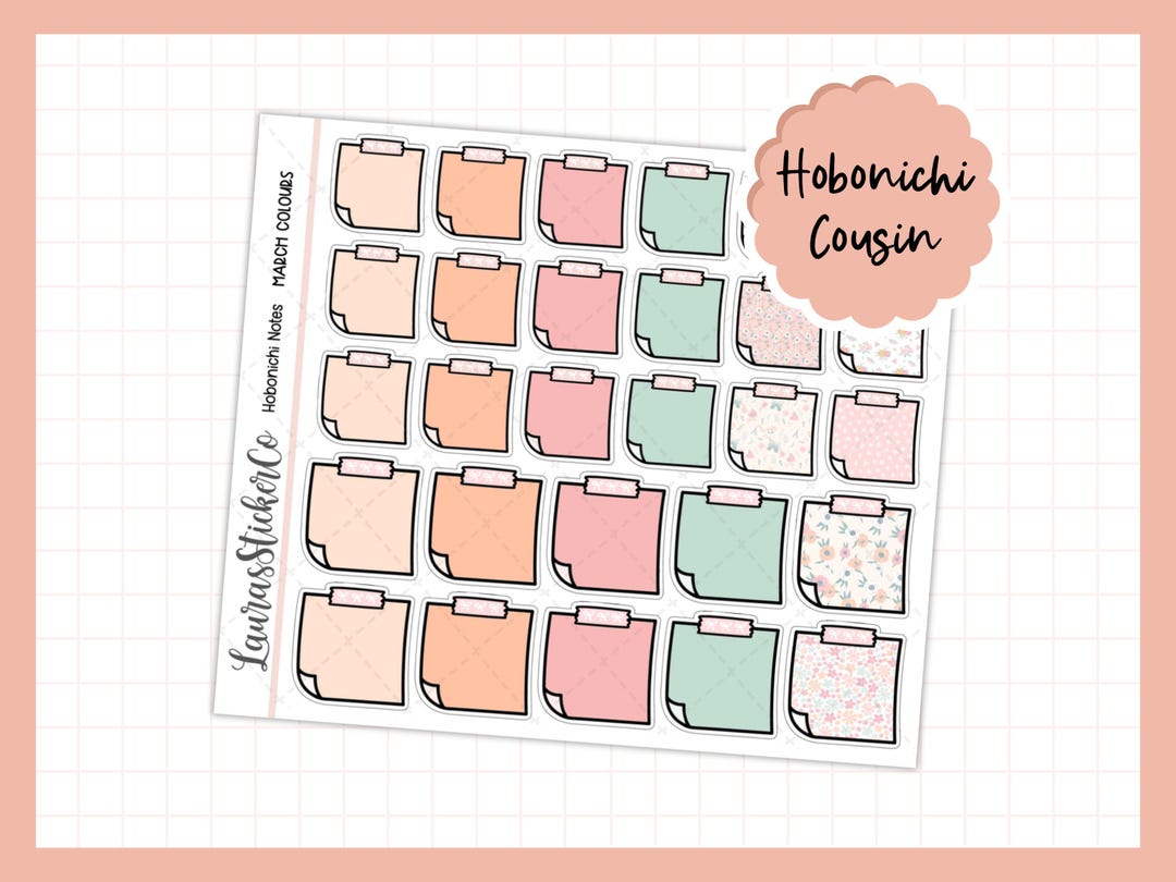 Hobonichi Stickers | March Sticky Notes | Functional Planner Stickers ...