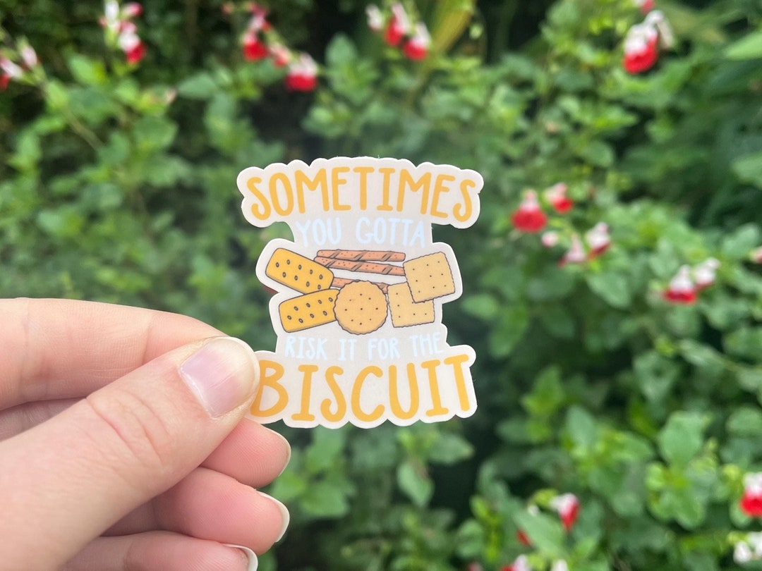 Funny Biscuit Sticker | Die Cut Vinyl | Sticker for Laptops, Water ...
