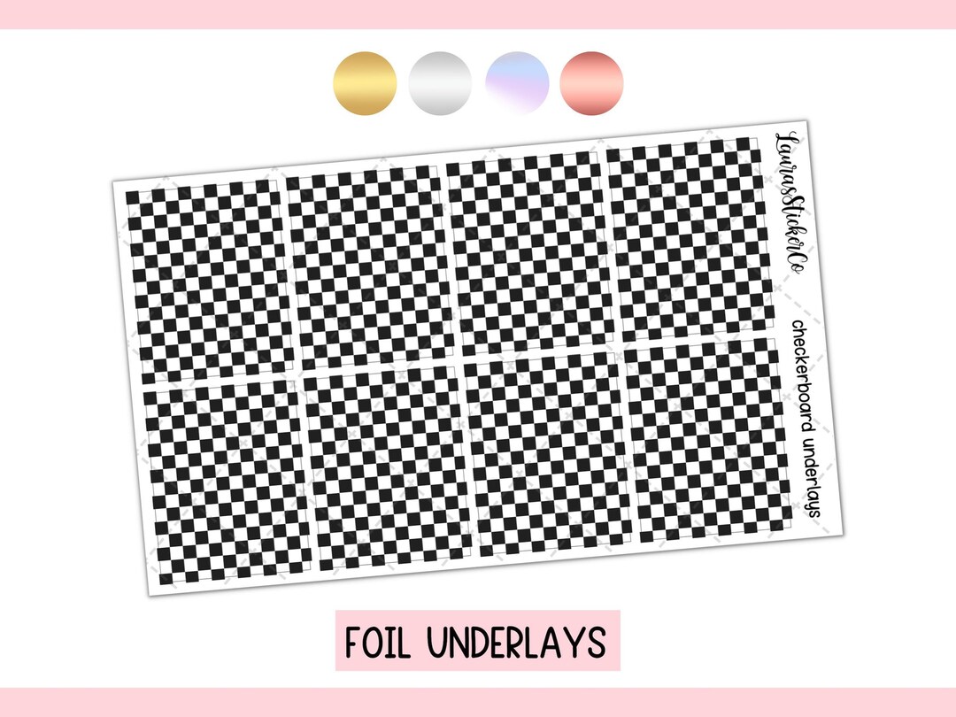 Checkerboard Foil Underlays | Foil Stickers for Planners Such as EC ...