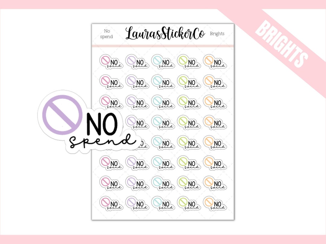 No Spend Stickers Budget Stickers Icons Doodle Stickers - Etsy