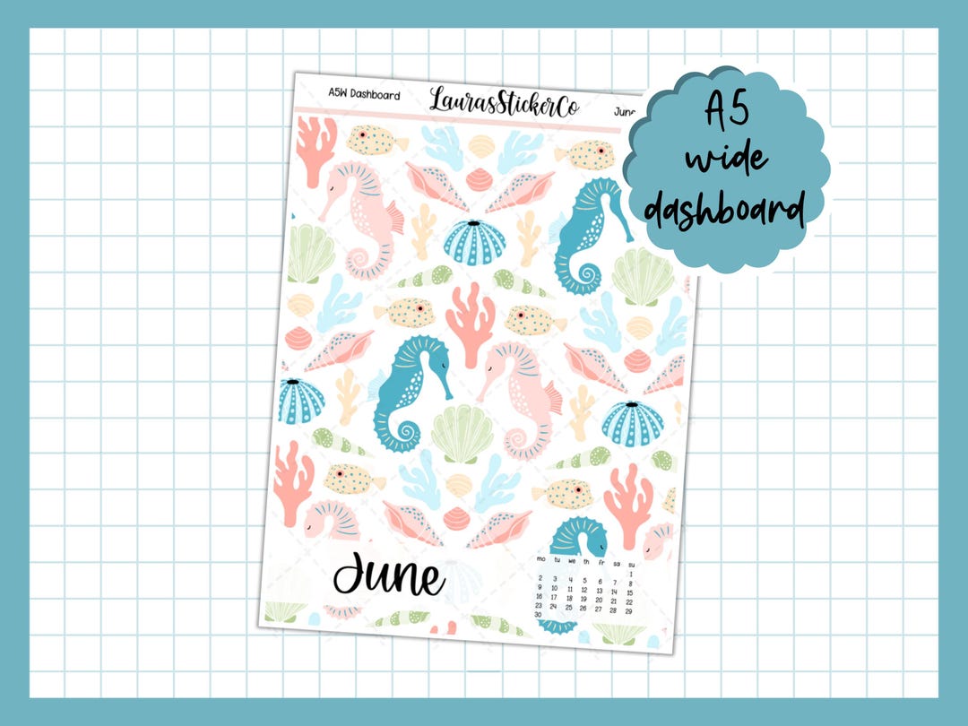 June 2025 Dashboard | Cover Sticker Page for A5 Wide, Aura Estelle ...