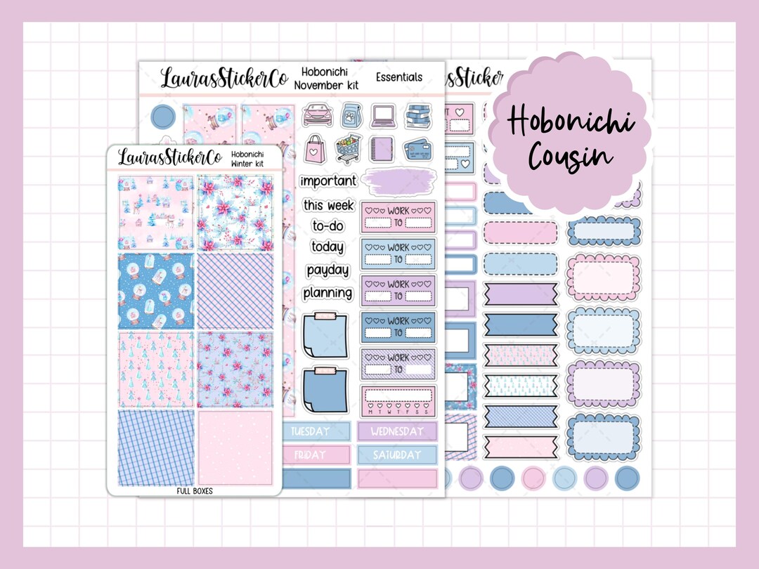 Hobonichi Cousin Sticker Kit | November Winter Kit | Cousin Planner ...