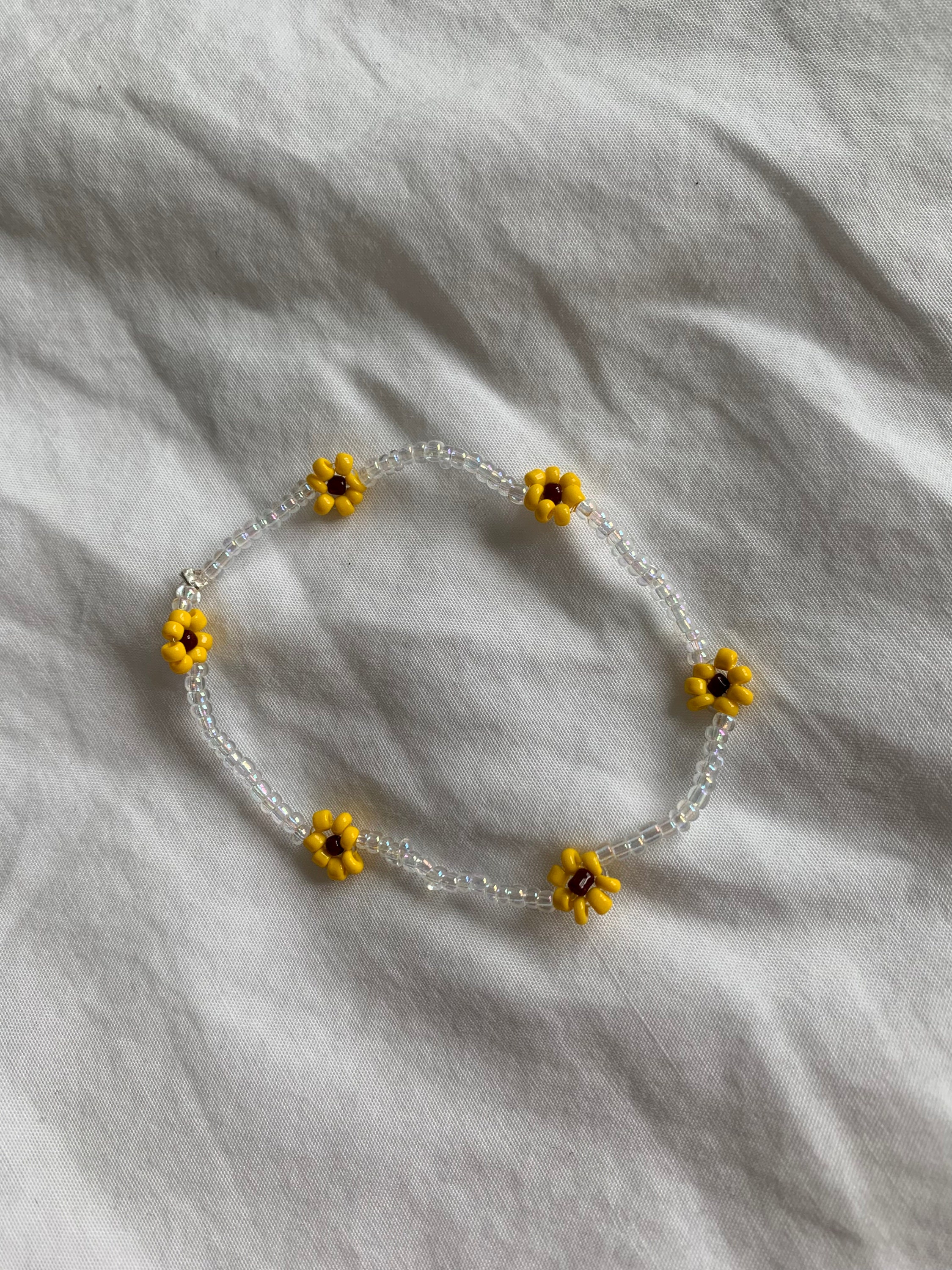 Sunflower Beaded Bracelet - Etsy