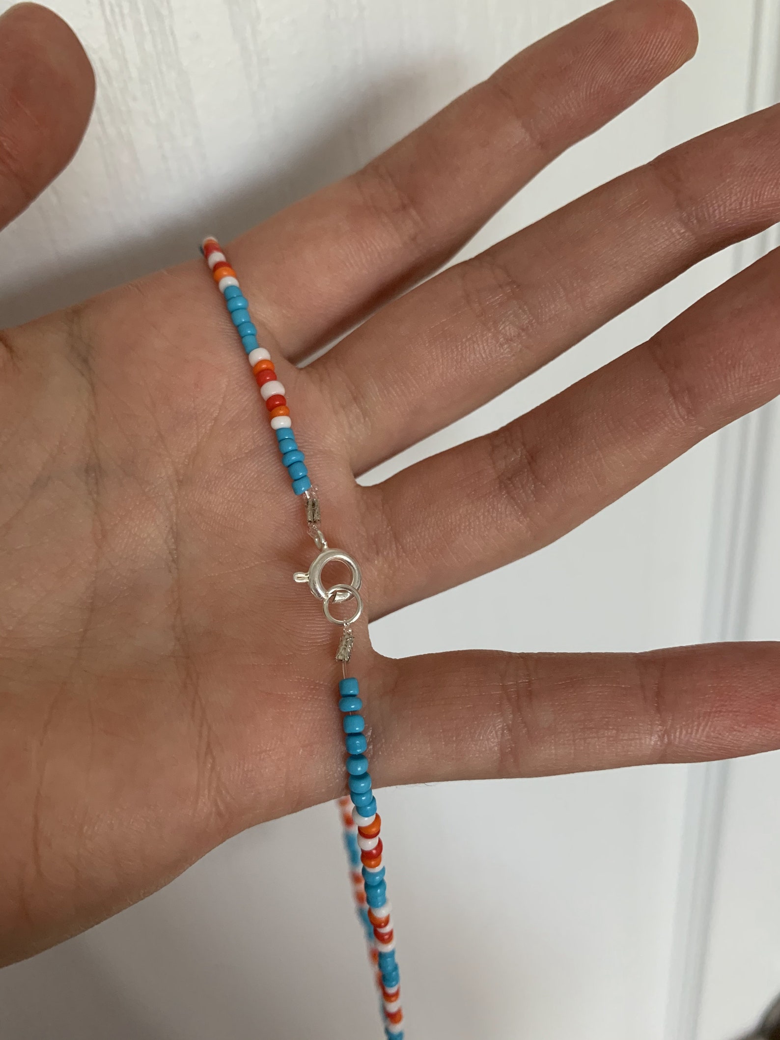 Beaded Necklace / Choker- OBX, VSCO, Surfing (blue, Orange, Red, White ...