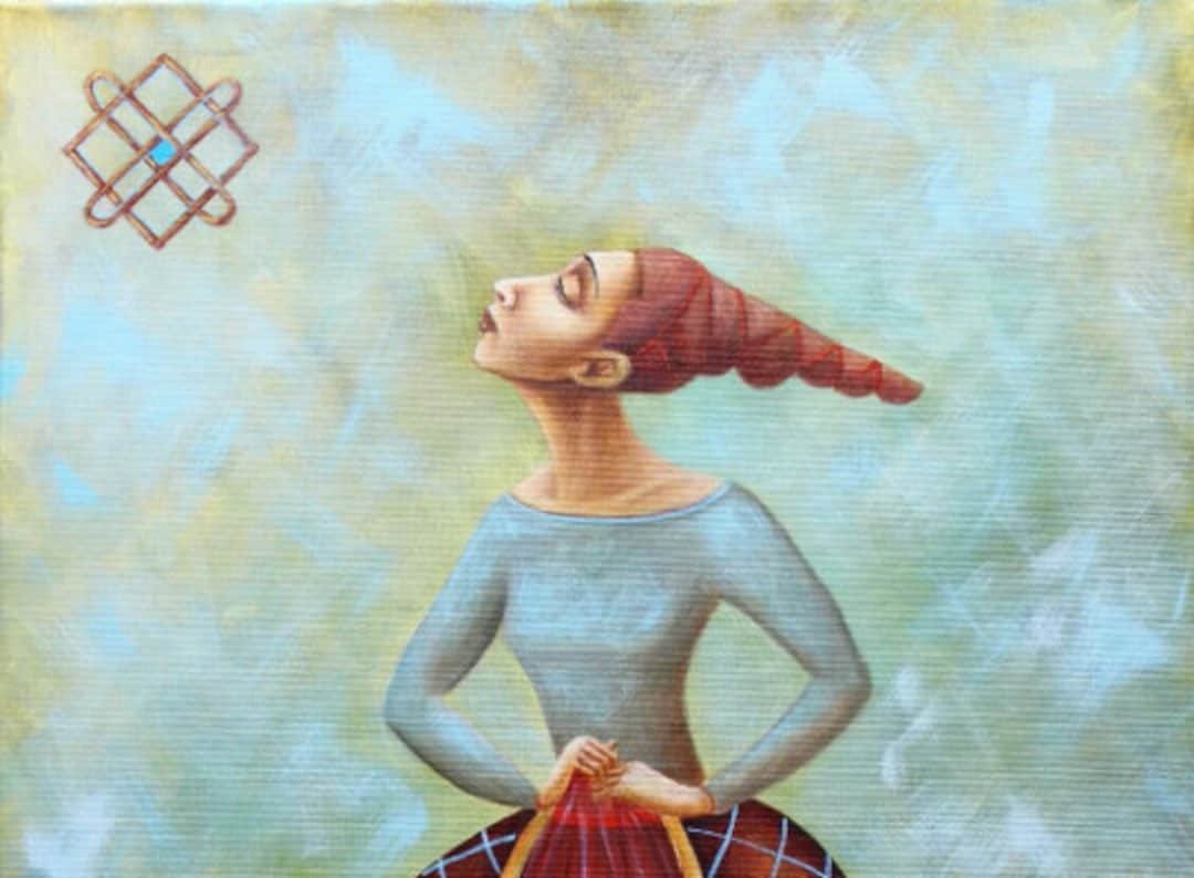 Portrait of a Surrealist Woman Painting on Canvas Signed / Female ...