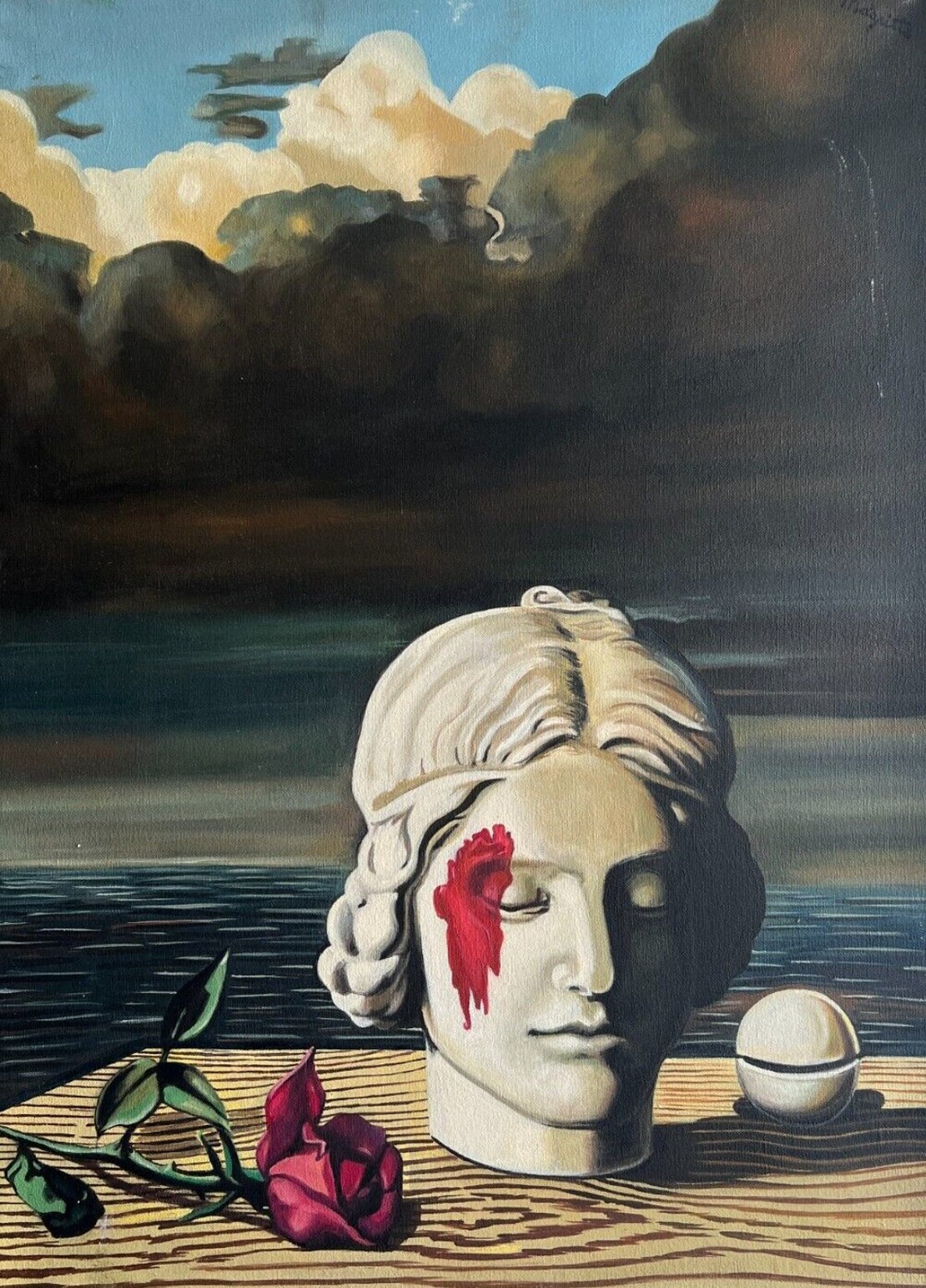 Surrealist Art After Magritte Painting Oil on Canvas / Surrealist Oil ...
