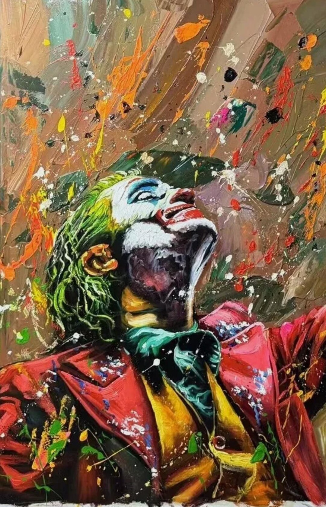 Surrealist Art Joker Painting Oil on Canvas Signed / Surrealist ...
