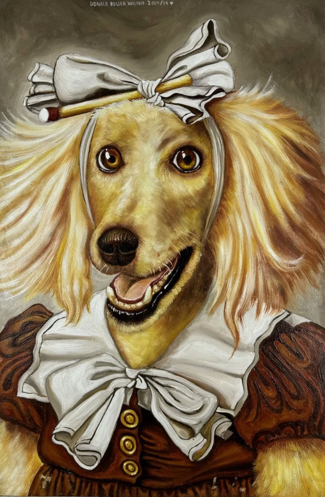 Surrealist Art in the Manner of Donald Roller Wilson (handmade) Oil on ...