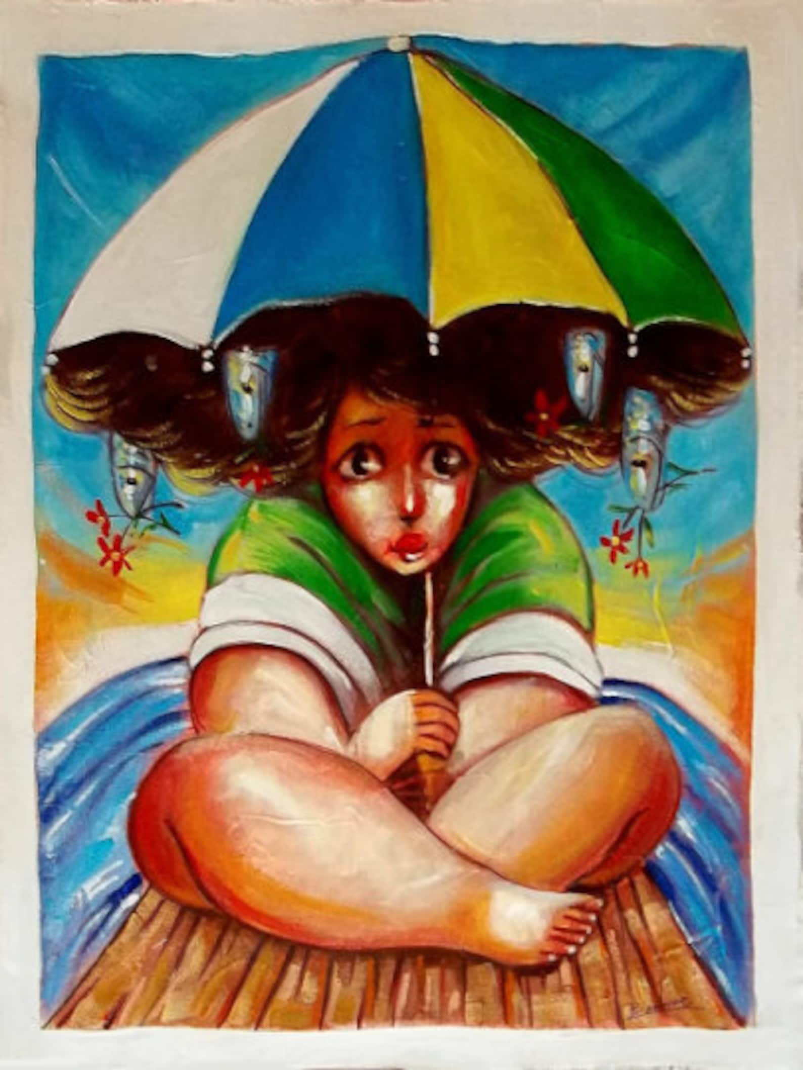 Portrait of Surrealist Man Oil Painting on Canvas / Man Surrealist Oil ...
