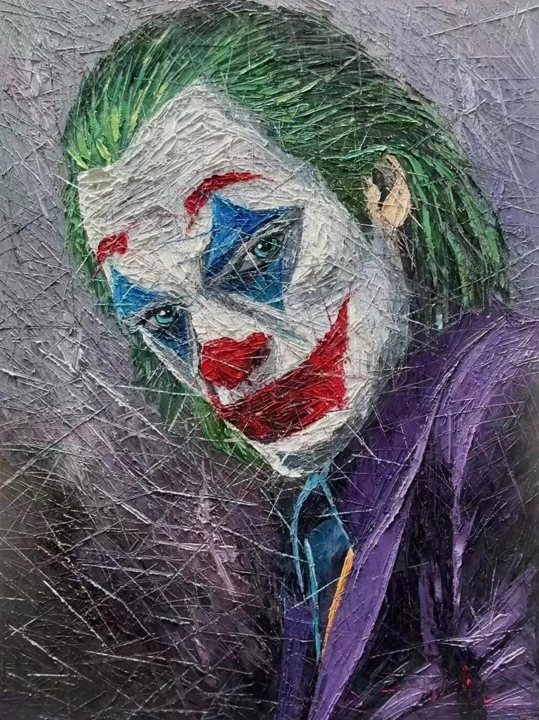 Surrealist Art Joker Painting Oil on Canvas Signed / Surrealist ...