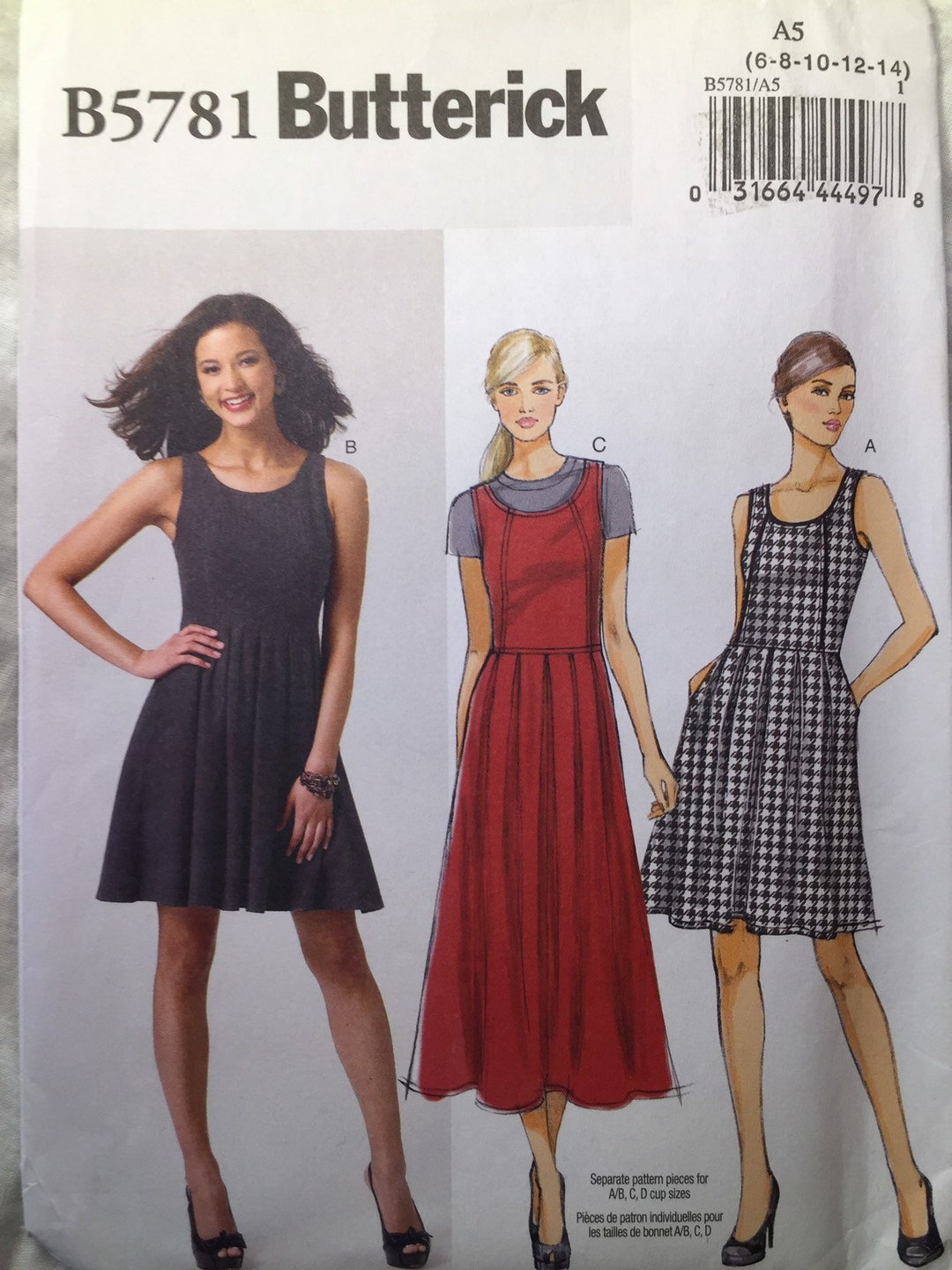 Uncut Butterick Dress Sewing Pattern B5781 Sizes 6-8-10-12-14 - Etsy