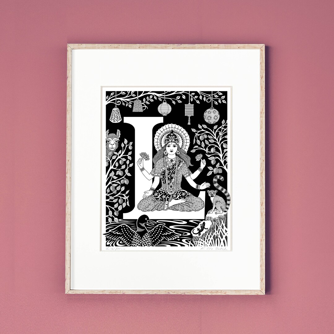 Letter L Art (initial, Monogram) is For..lakshmi (goddess of Power ...