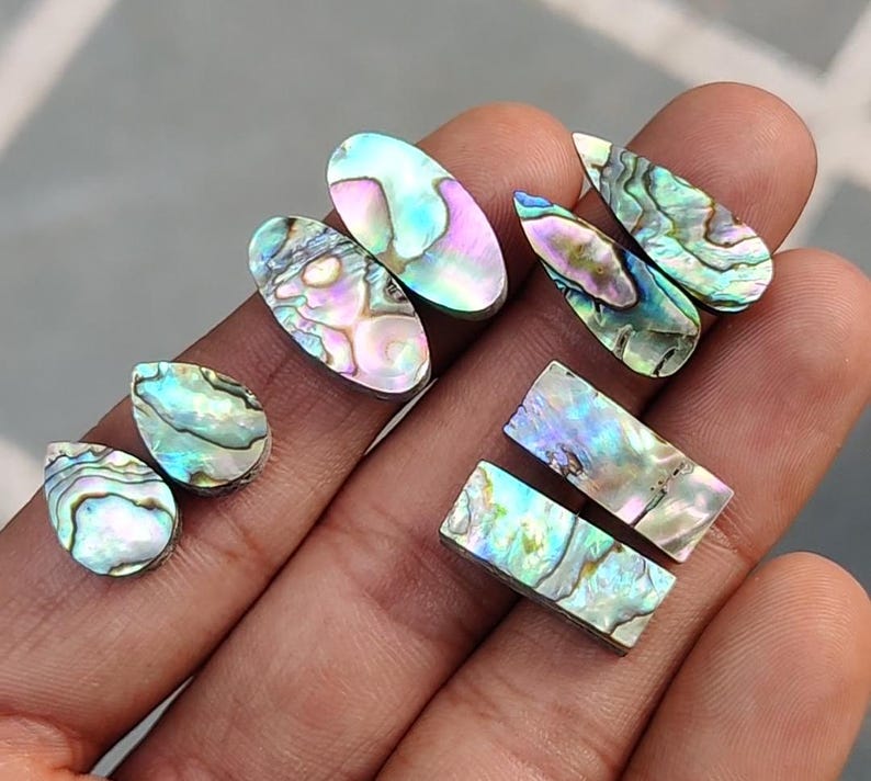 Natural Abalone Shell Cabochons: Mixed Shape Gemstone (14-22 MM) - Etsy