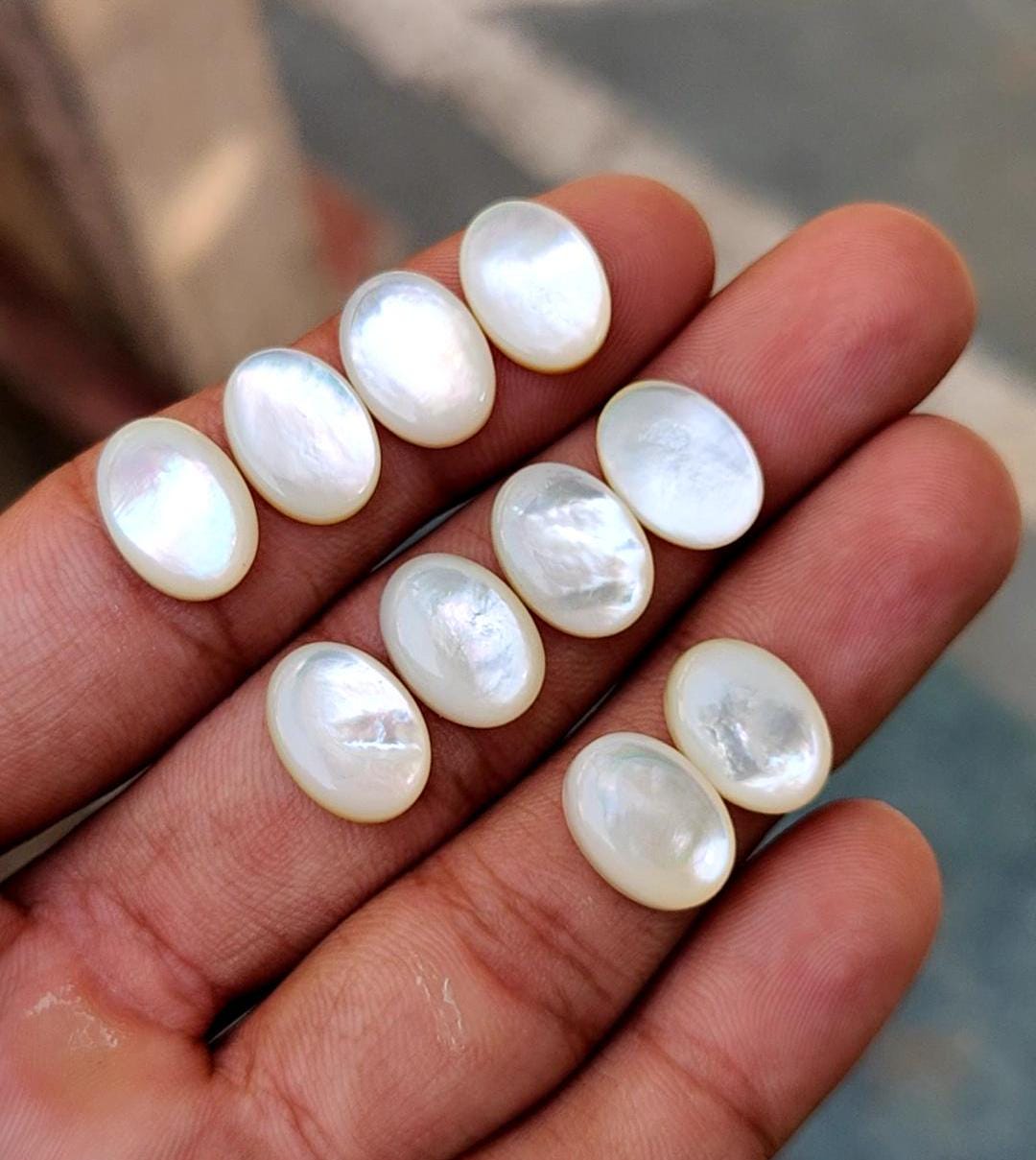 100% Natural Mother of Pearl Oval Shape Cabochons Size 14X10 MM Loose ...