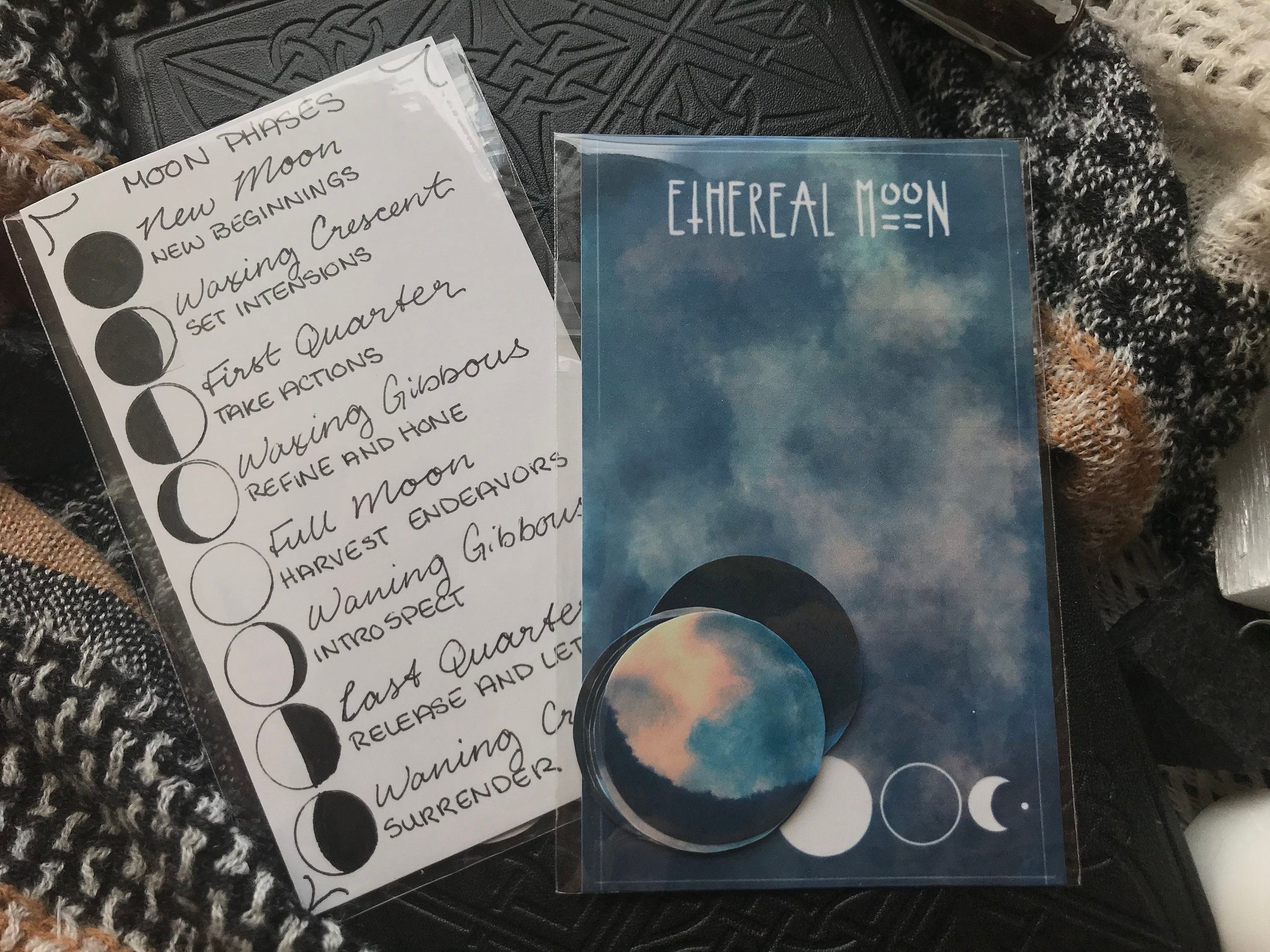 Phases of the Moon Lunar Phases Ethereal Moon Sticker Pack - Etsy