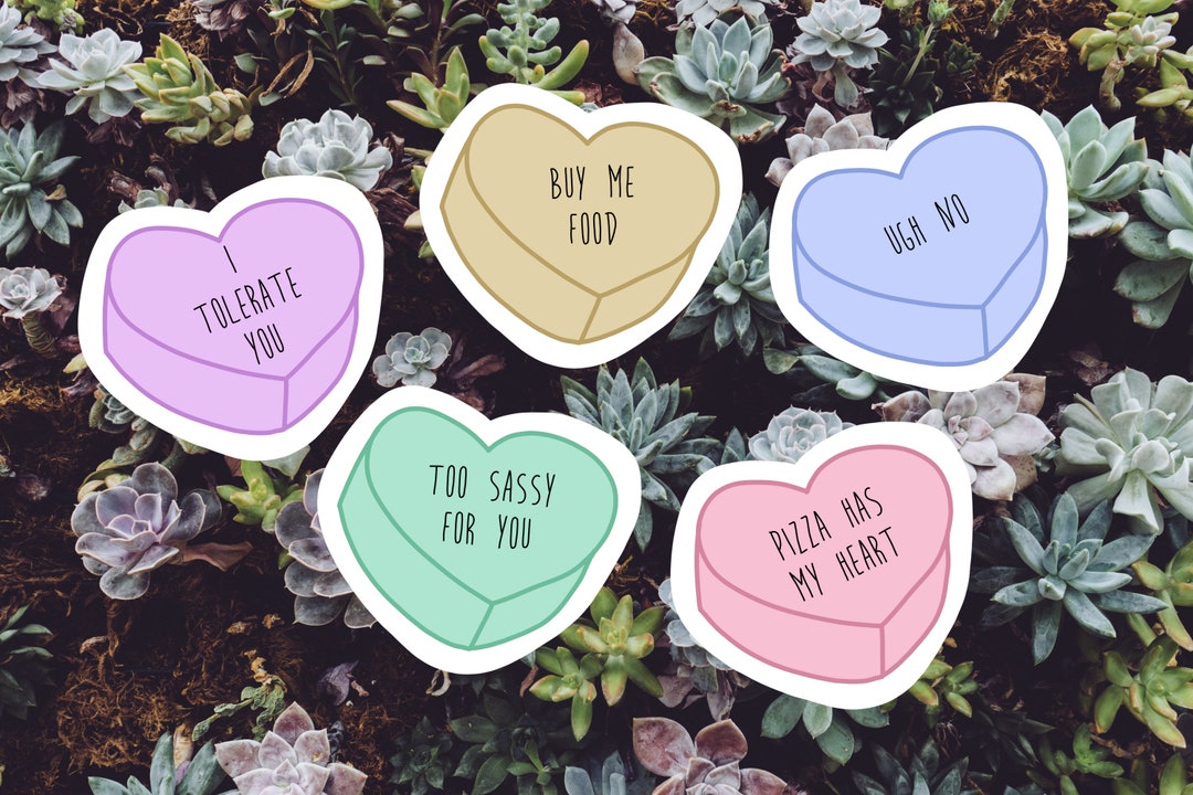Sassy Valentine Candy Heart Stickers - Etsy