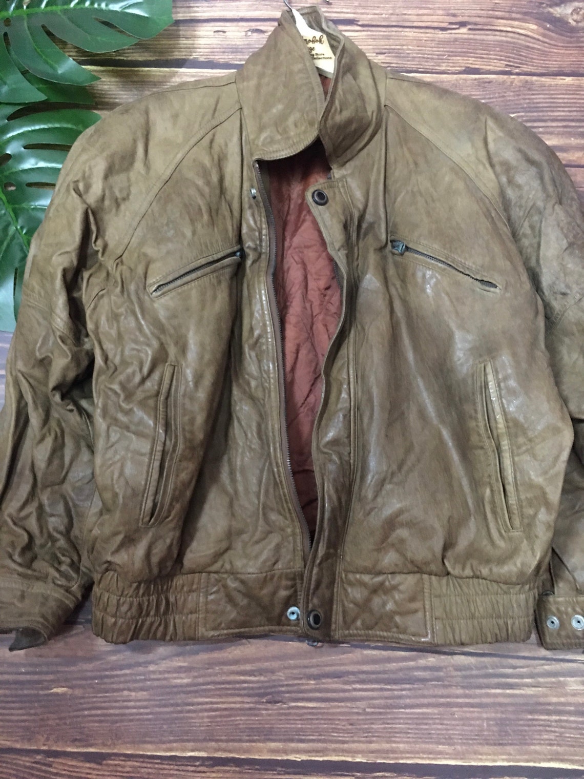 RARE!! Leather Jacket SALROME - Etsy