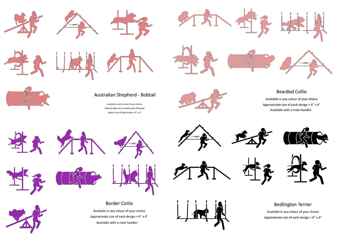 Dog Agility Car Stickers /dog Agility Decals / 30 Breeds Available ...