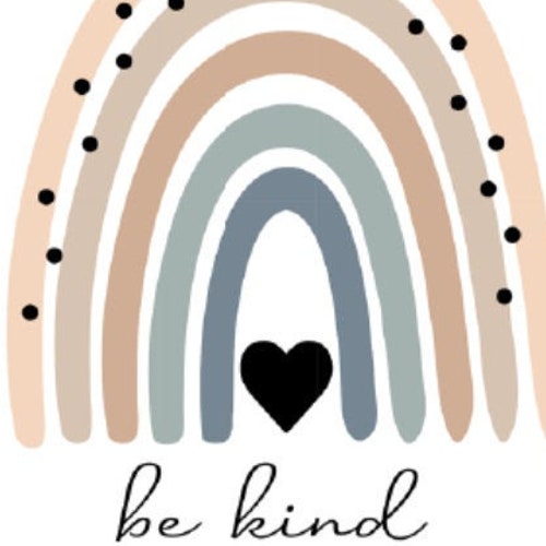 Be Kind Neutral Rainbow Rainbow With Heart Ready to Press - Etsy