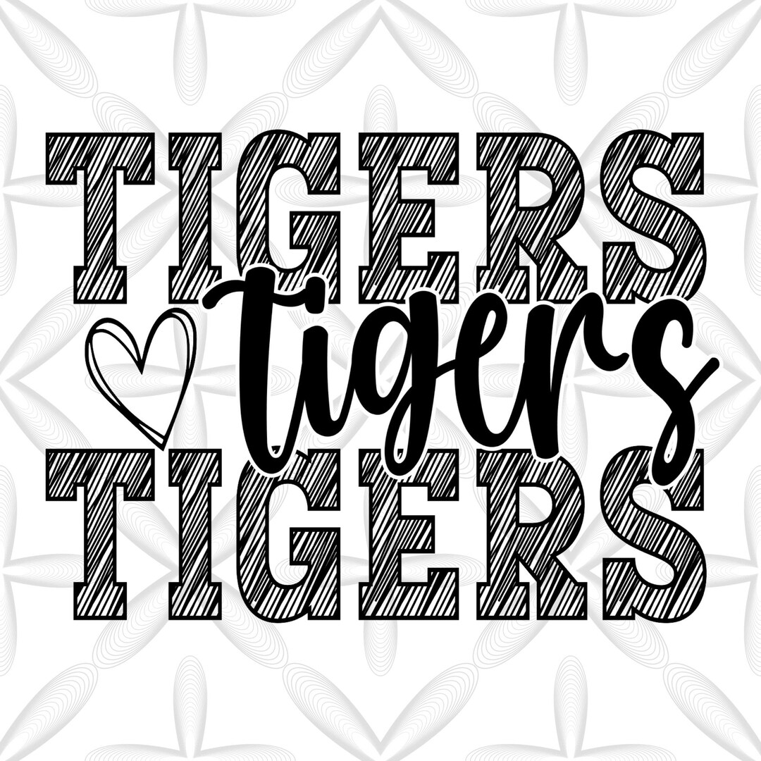 Tigers School Mascot Sketch Sublimation Transfer Ready to Press - Etsy