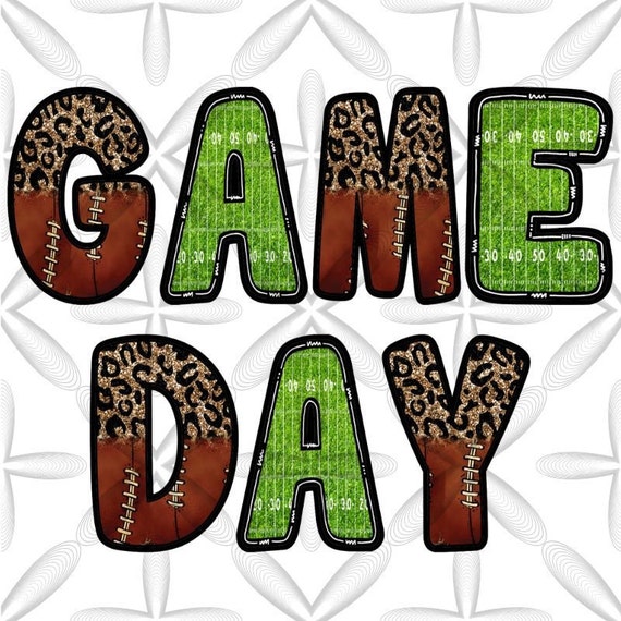 Sublimation Transfer Game Day Football Doodle Letters Ready - Etsy