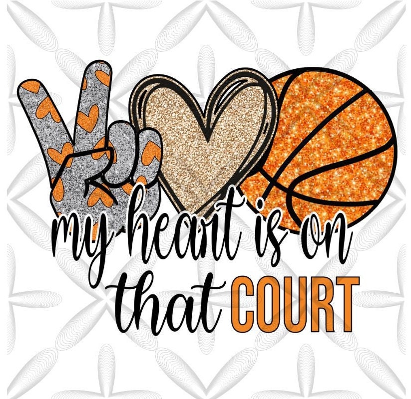 Peace Love Basketball My Heart is on That Court Ready to - Etsy