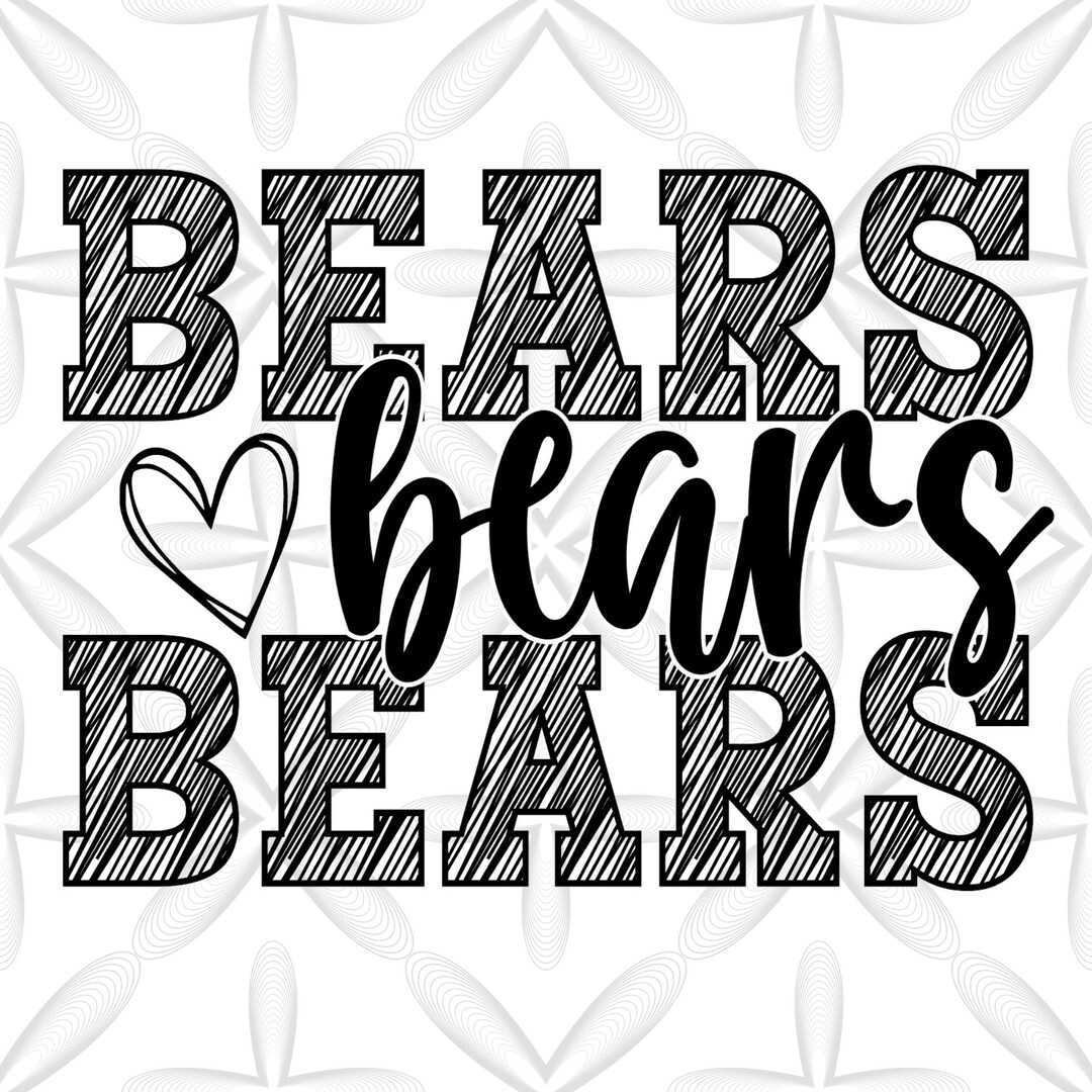 Bears School Mascot Sketch Sublimation Transfer Ready to Press - Etsy