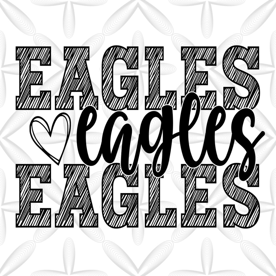 Eagles School Mascot Sketch Sublimation Transfer Ready to Press - Etsy