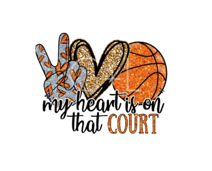 Peace Love Basketball My Heart is on That Court Ready to - Etsy