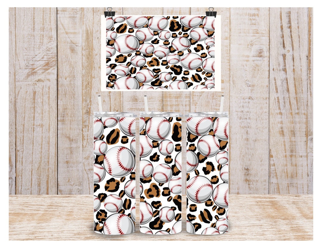 3D Baseball and Leopard Sublimation Transfer Wrap for 20oz Straight ...